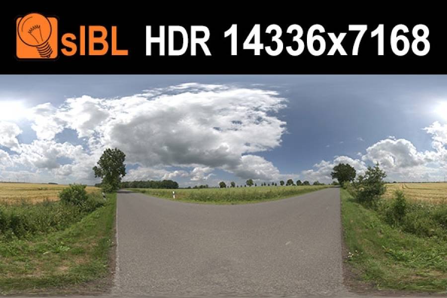 HDR 134 Road in Field with Cloudy Sky - Professional HDRI | HDRI Hub