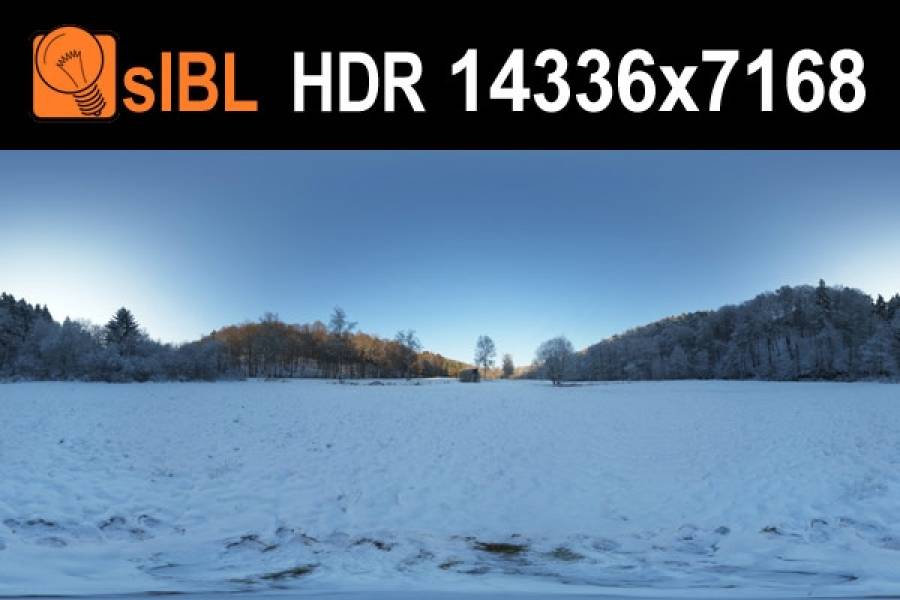 HDRI 090 Winter Field - Dusk Clear Sky - Professional HDRI | HDRI Hub